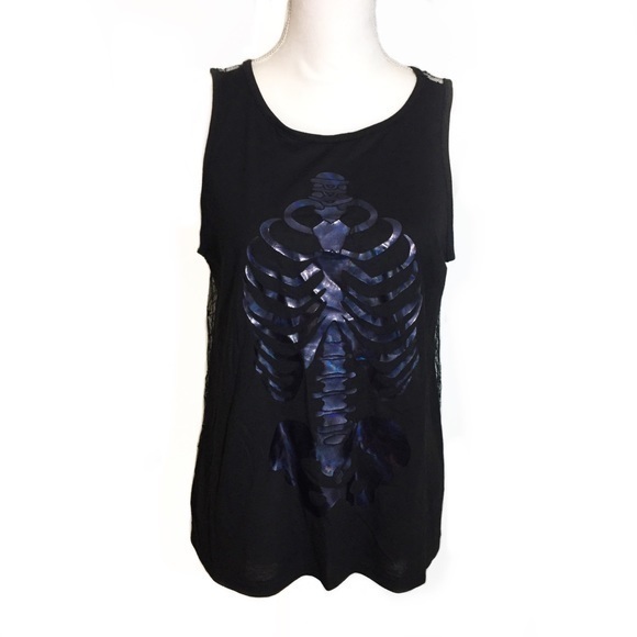Claire's | Tops | Nwt Skeleton Spiderweb Mesh Sheer Tank Top New Goth ...